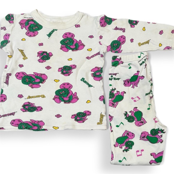 Barneys New York | Pajamas | Vintage Barney Baby Bop Two Piece Mismatch ...